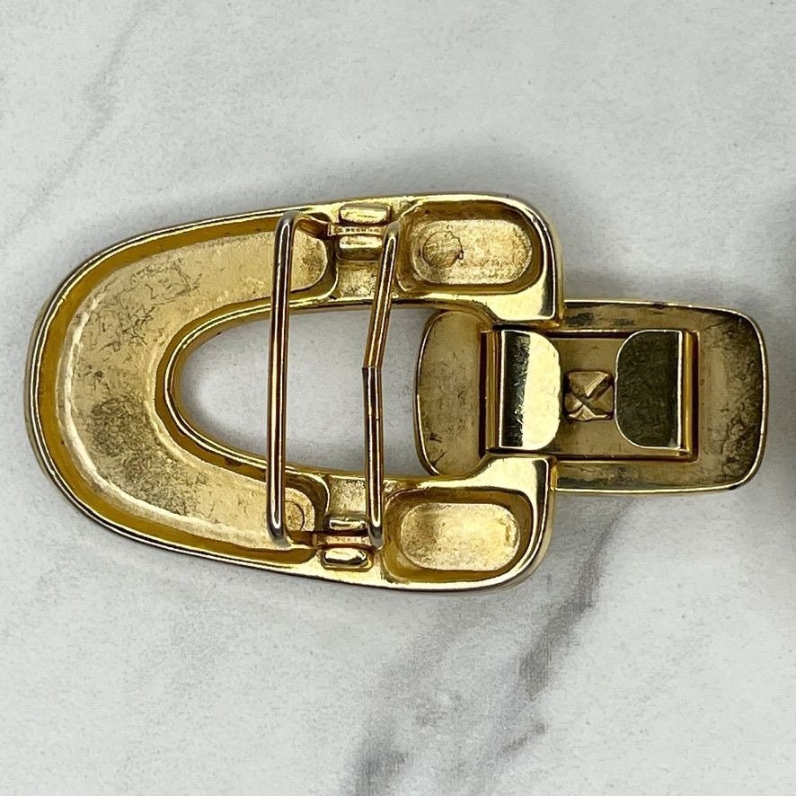 Vintage 2 Piece Interlocking Gold Tone Belt Buckle - Etsy