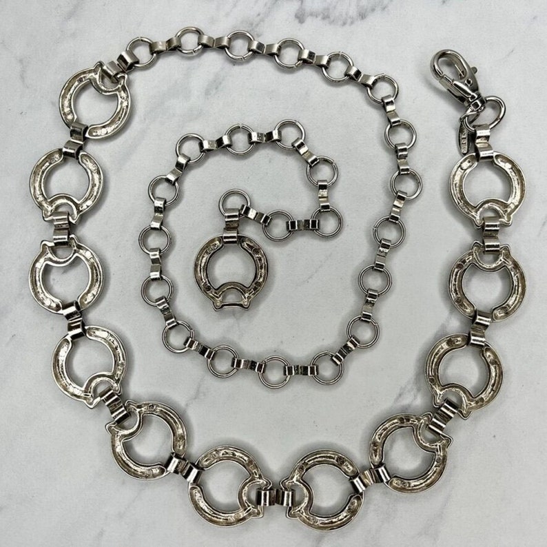 Soho Design Vintage Horsebit Silver Tone Chain Link Belt OS One Size - Etsy