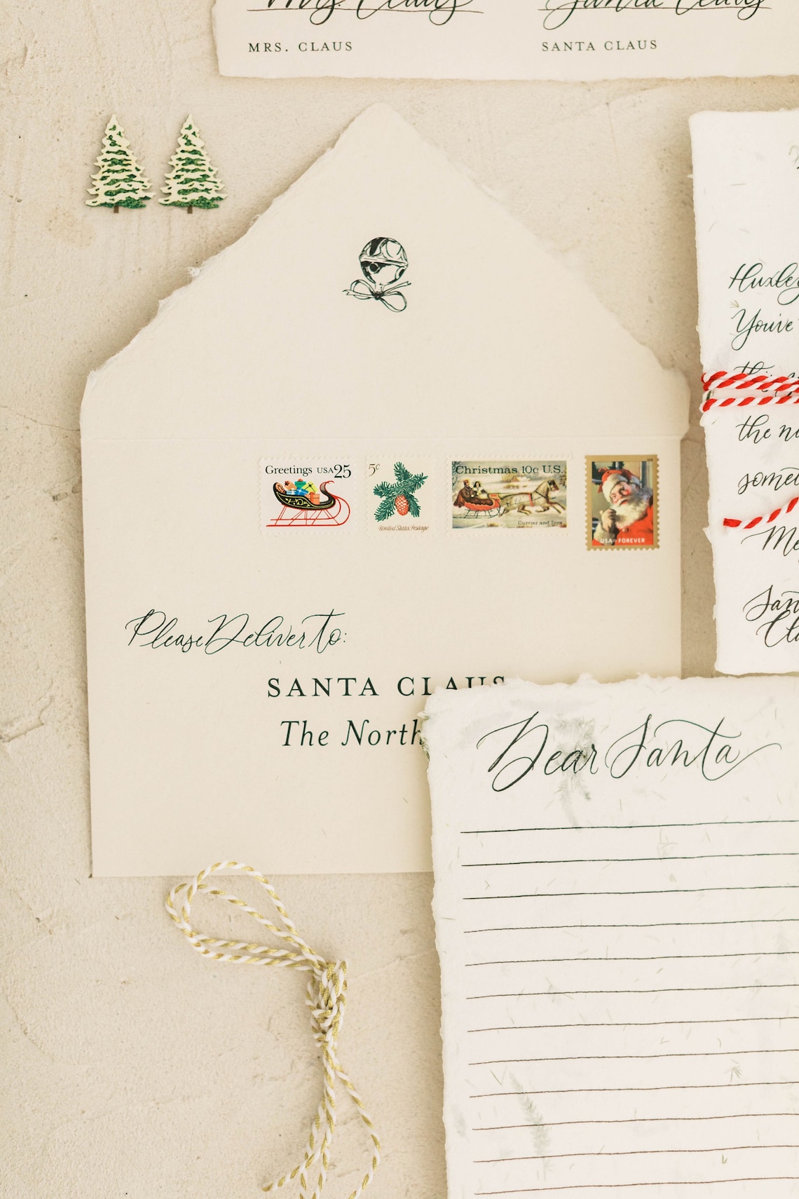 Letter TO Santa Claus Writing Kit With Handmade Fern Paper - Etsy