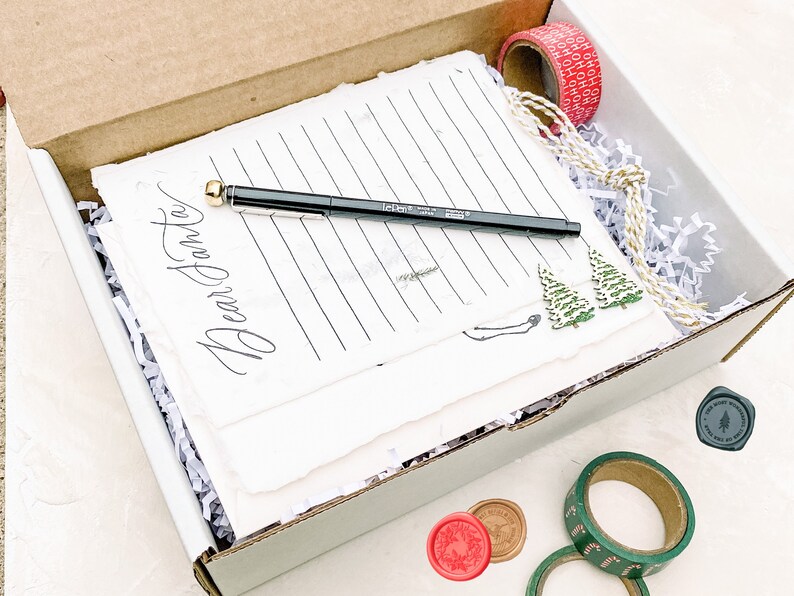 Letter TO Santa Claus Writing Kit with Handmade Fern Paper | Etsy