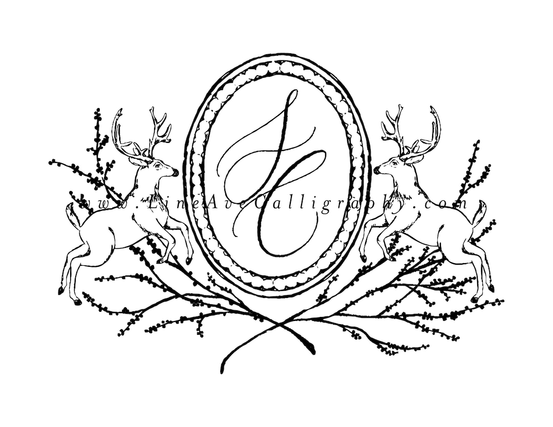 Santa Claus' Crest From the North Pole Hand Drawn Pen and Ink Holiday ...