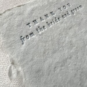 Thank You From the Bride and Groom Letterpressed Note Cards on | Etsy