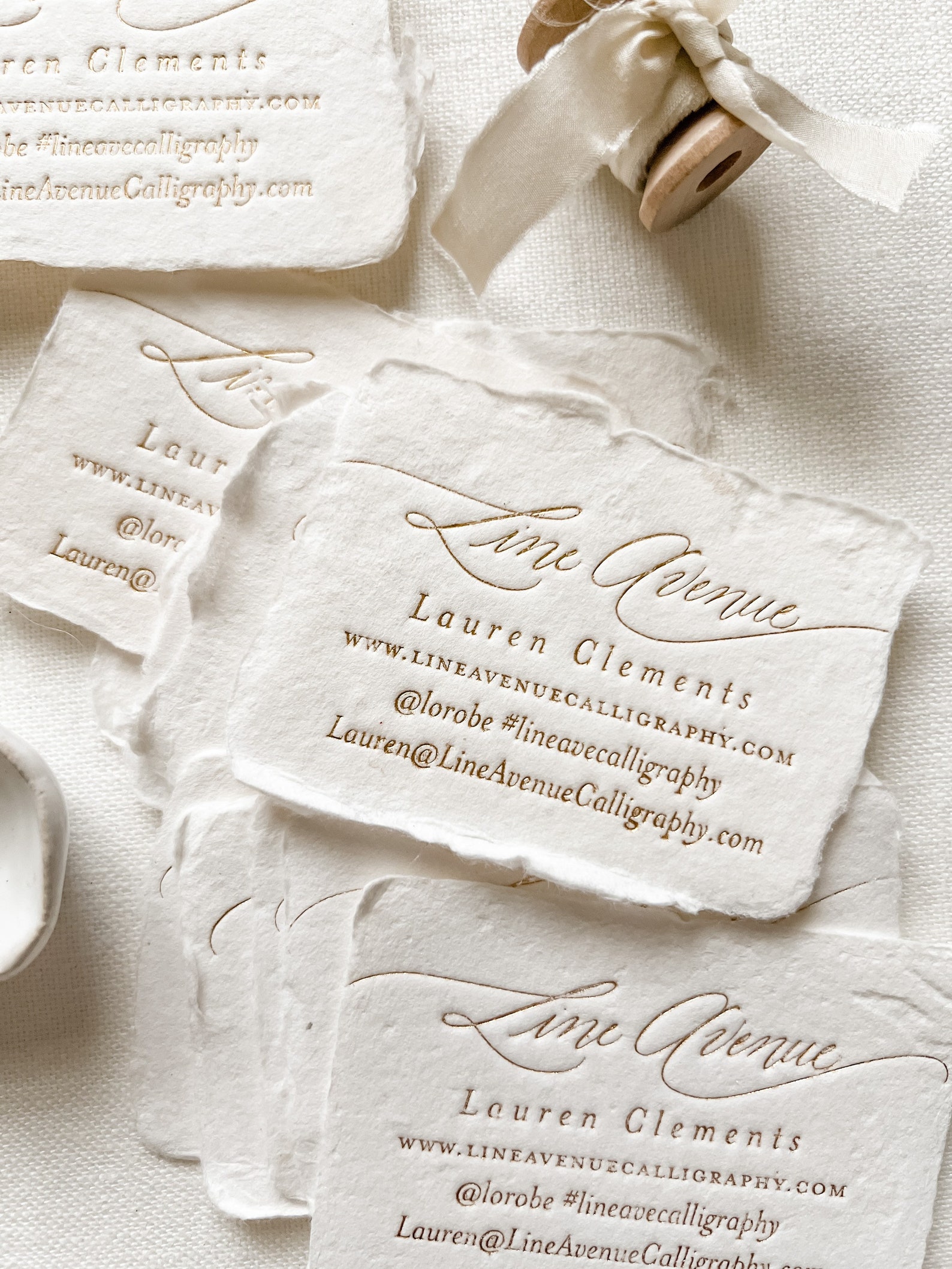 Custom Foil Pressed Business Cards on WHITE Handmade Paper - Etsy