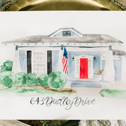 Custom House Portrait Custom Hand-drawn Hand-painted Home - Etsy