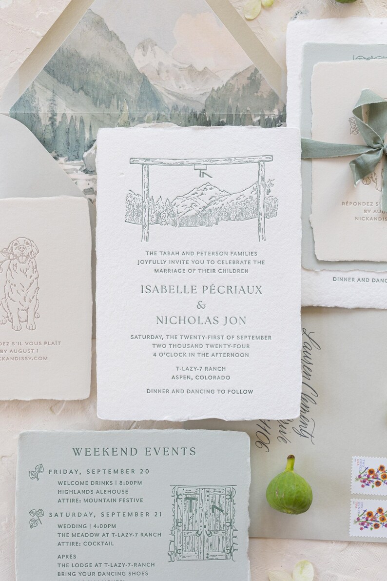 Letterpress Wedding Invitation Suite: SHOWCASE LISTING Handmade Paper ...