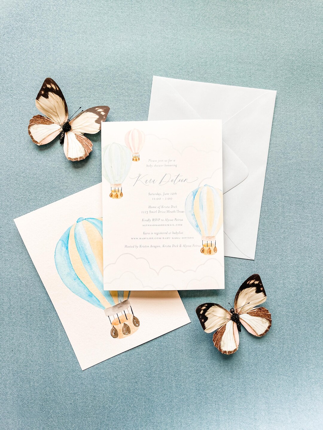 Hot Air Balloon Invitations: Semi-custom Baby Shower or Birthday - Etsy