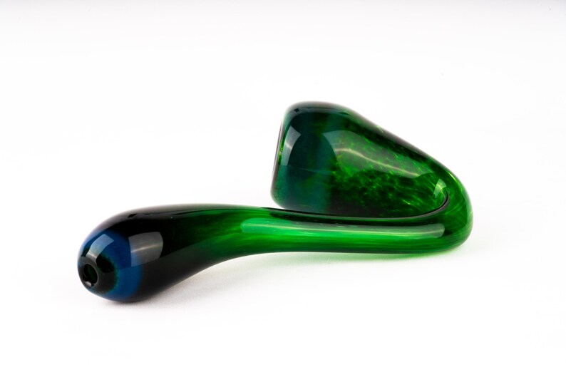 Experimental Green Glass Sherlock Pipe - Etsy