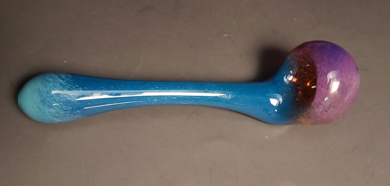 Glass Gandalf Pipe With Teal, Blue, and Amber Purple - Etsy