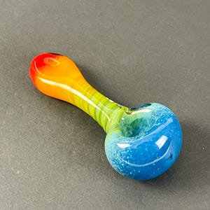 Rainbow Glass Pipe With a Spiral Twist and Flat Mouthpiece - Etsy