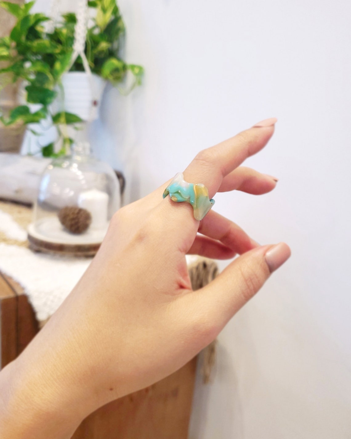 Tori Tortoise Shell Ring Wavy Ring Classic Tortoise Ring | Etsy