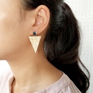 Skylar Inverted Triangle Drop Earrings, Tortoise Shell Drop Earrings ...