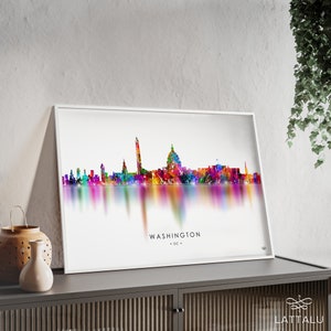 Washington DC Skyline Art Print -cityscape Poster Wall Art Decor ...