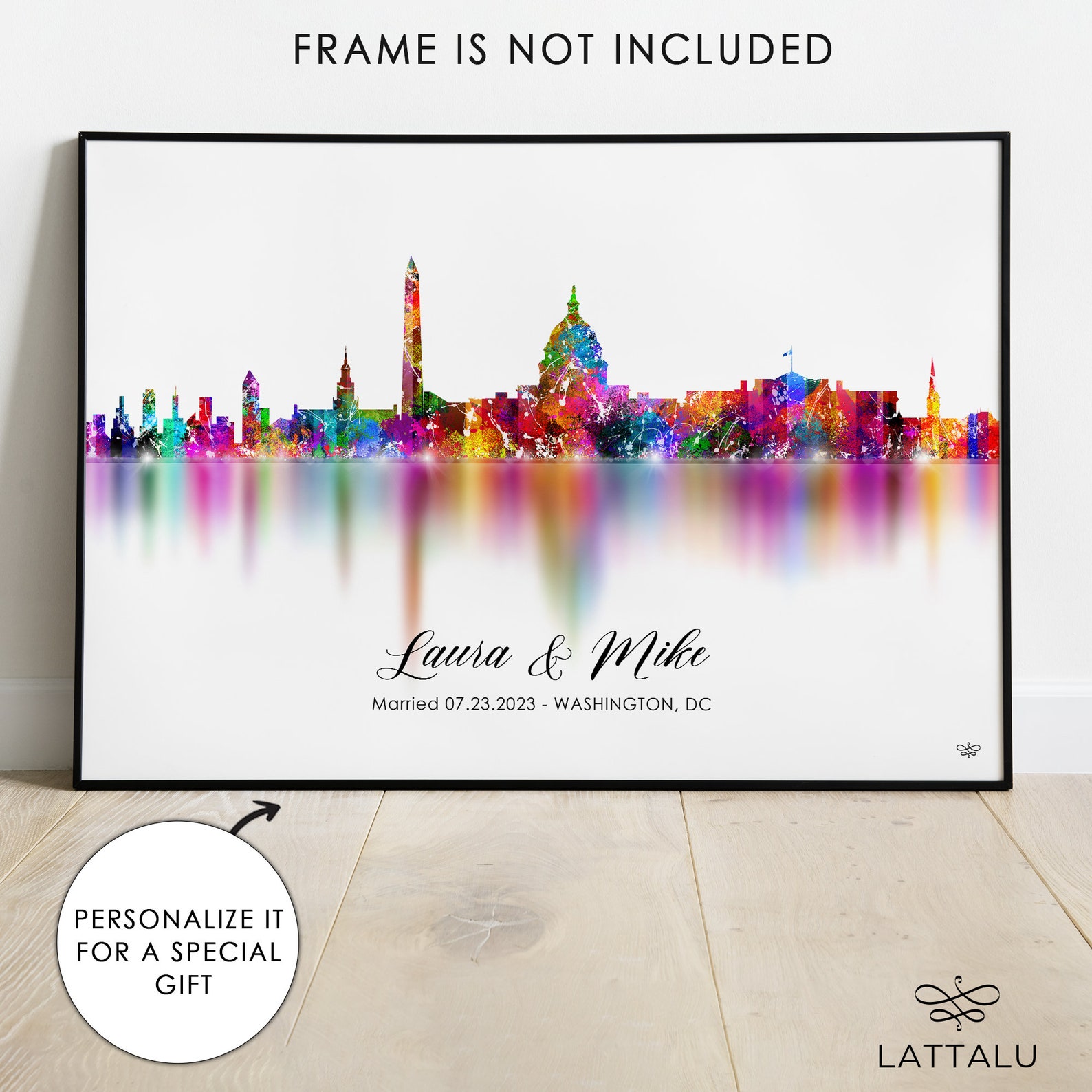 Washington DC Skyline Art Print -cityscape Poster Wall Art Decor ...