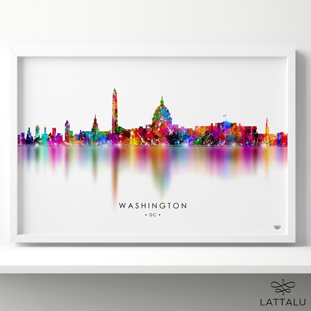 Washington DC Skyline Art Print -cityscape Poster Wall Art Decor ...