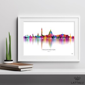 Washington DC Skyline Art Print -cityscape Poster Wall Art Decor ...