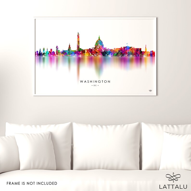 Washington DC Skyline Art Print -cityscape Poster Wall Art Decor ...