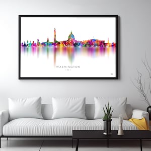 Washington DC Skyline Art Print -cityscape Poster Wall Art Decor ...