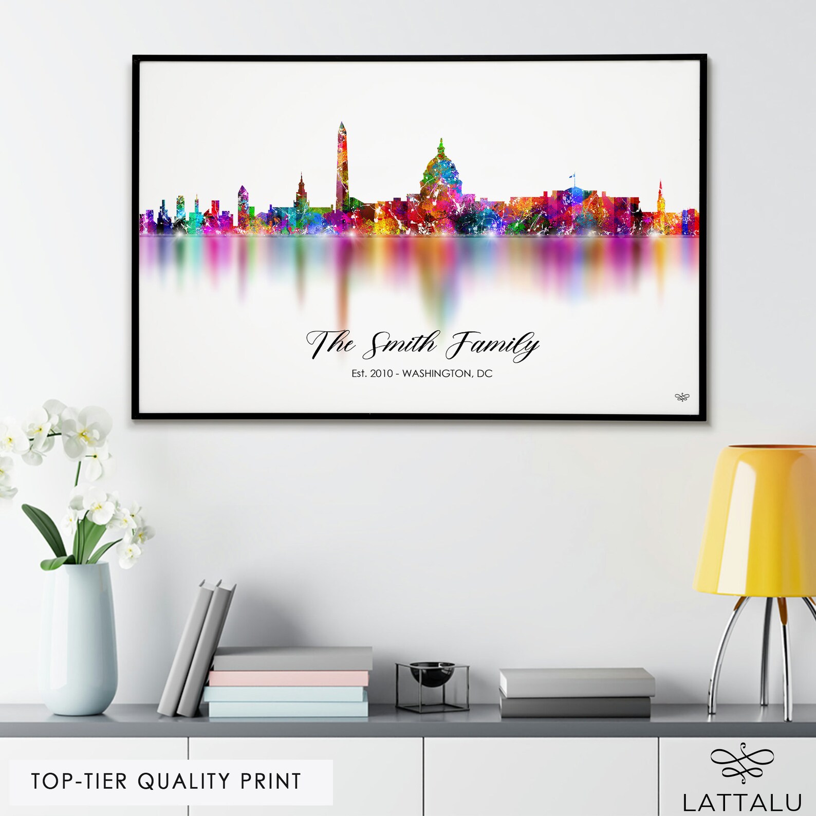 Washington DC Skyline Art Print -cityscape Poster Wall Art Decor ...
