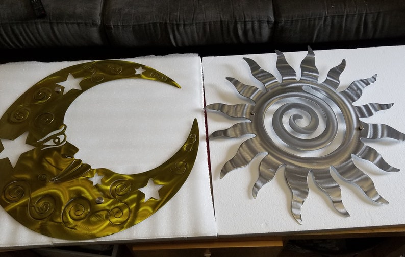 Patio Decor Metal Wall Art Moon / Metal Wall Decor Moon / ETSY | Etsy