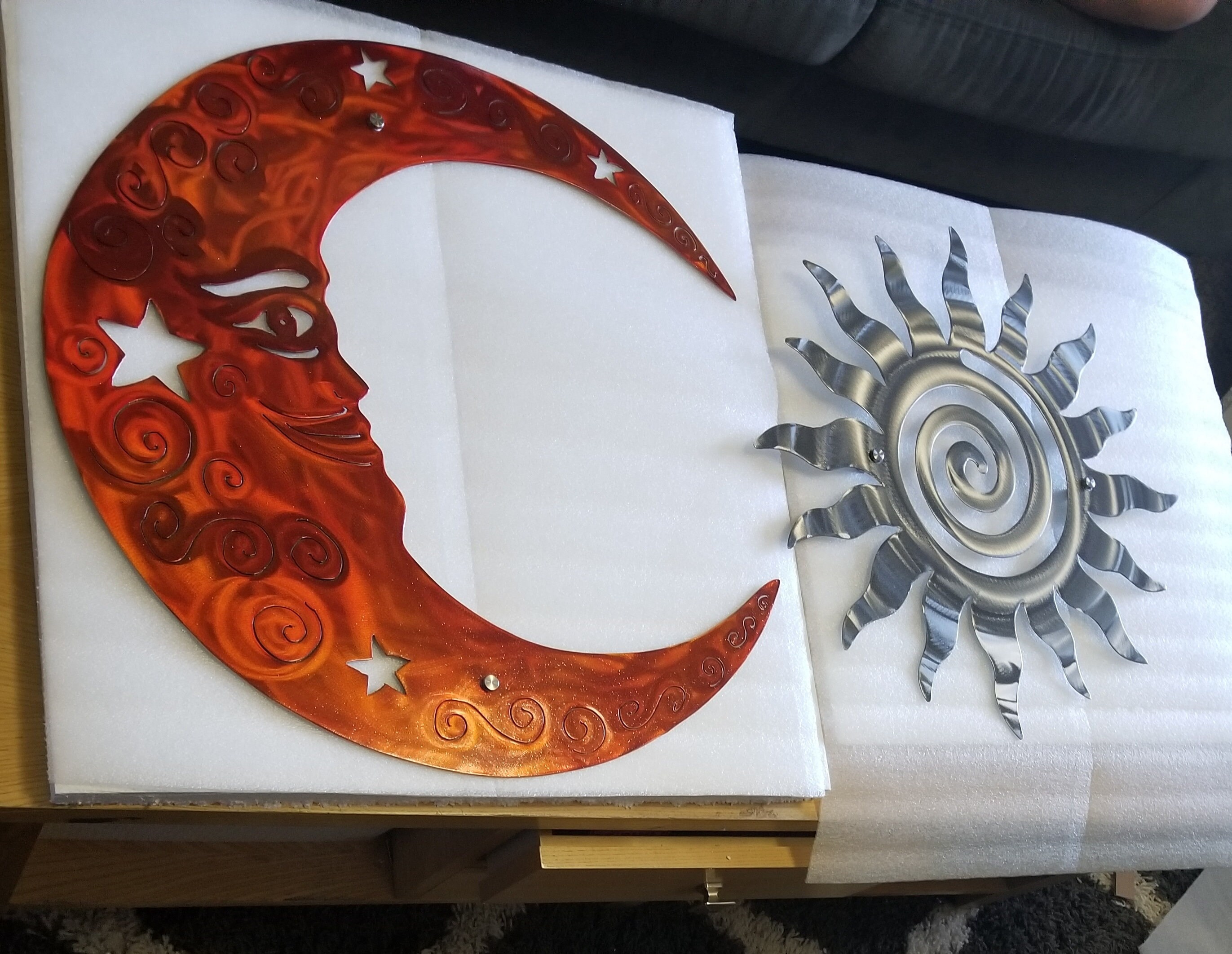 Extra large abstract art metal moon / wall decor ETSY large | Etsy