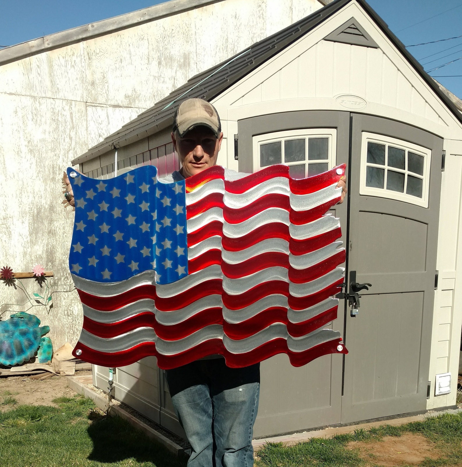 American Flag / Metal Wall Art / Outdoor Flag / ETSY Handmade - Etsy