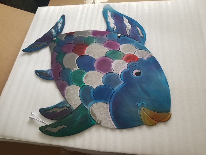 Rainbow Fish Metal Wall Art Colorful Beach House Decor Handmade Fish ...