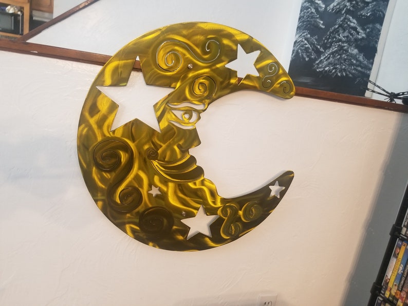Rustic Metal Wall Art Moon / Metal Wall Decor ETSY Large Moon Plasma ...