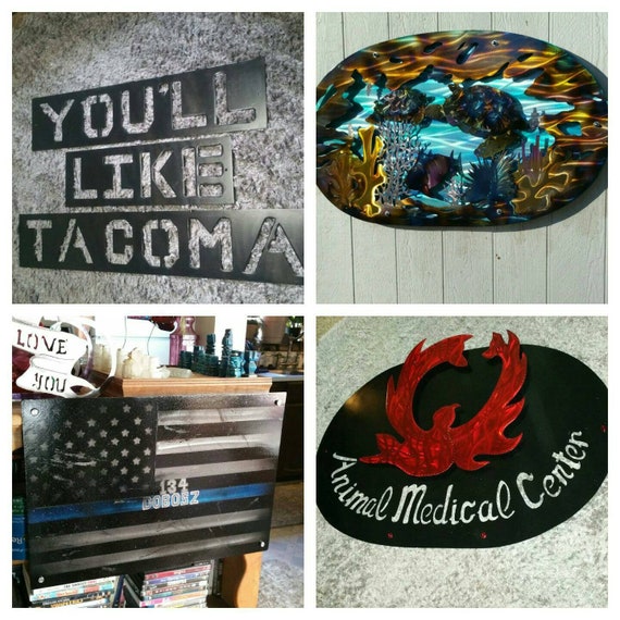 Custom Double Layer Sign and Business Signs Plasma Cut Wall | Etsy Canada