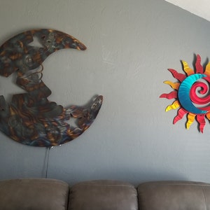 Brilliant Metal Sun Modern Sunburst Boho Garden Art Metal Wall Decor ...