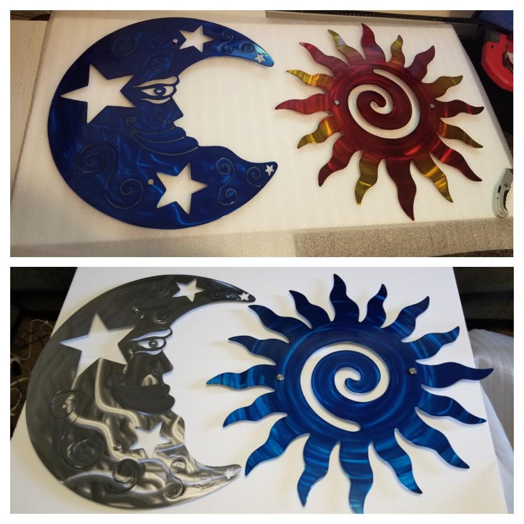 Metal Wall Art Celestial Patio Decor ETSY Handmade Sun With | Etsy