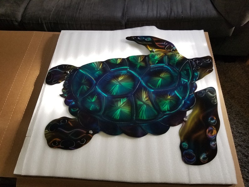 Metal Wall Art Turtle Metal ETSY Handmade Wall Decor Turtle Design ...