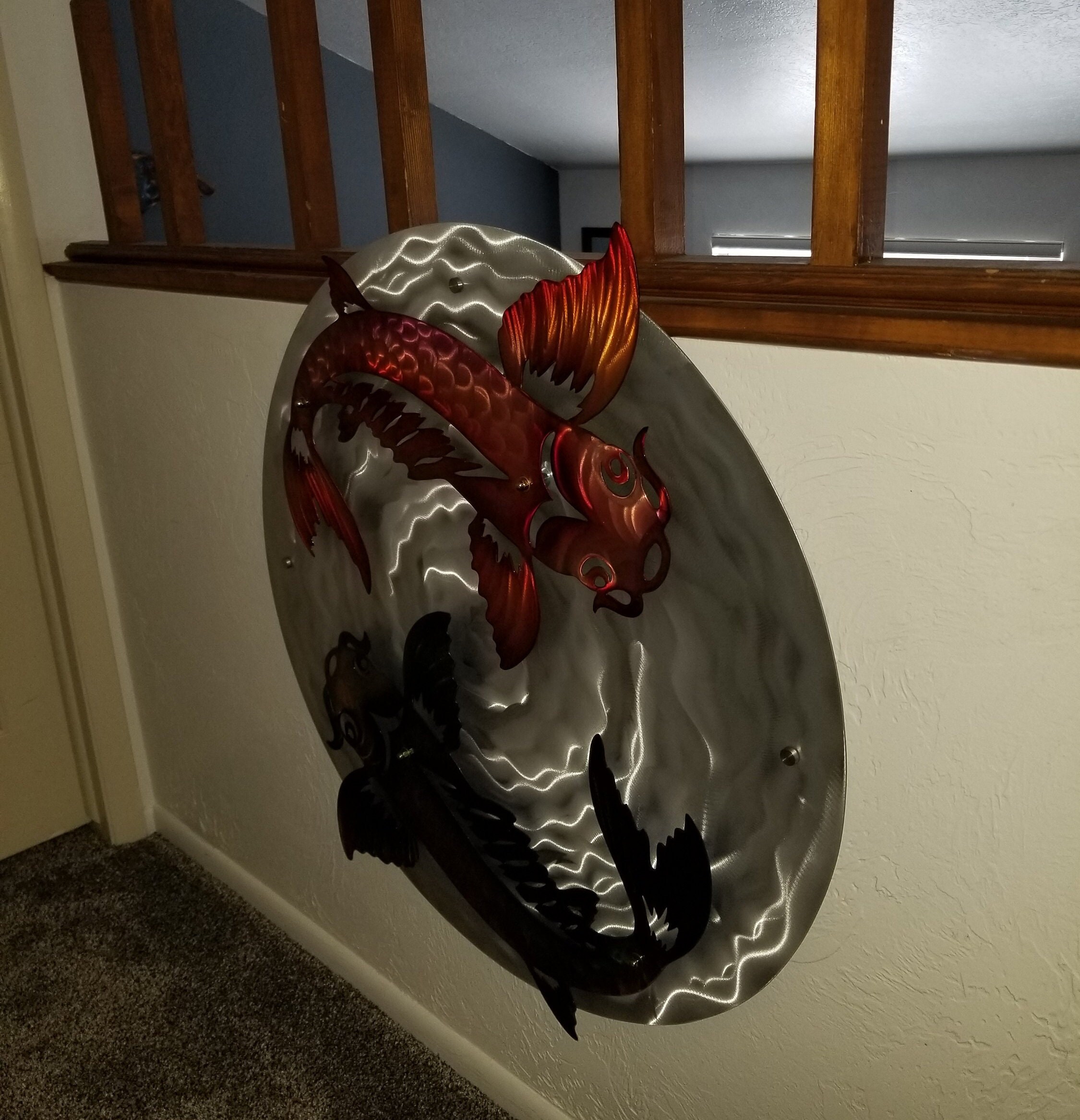 Koi Fish Metal Wall Art Giant Wall Hanging Sculpture - ETSY Custom Koi ...