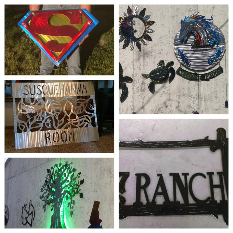 Metal sign plasma cut signs large handmade business logo | Etsy