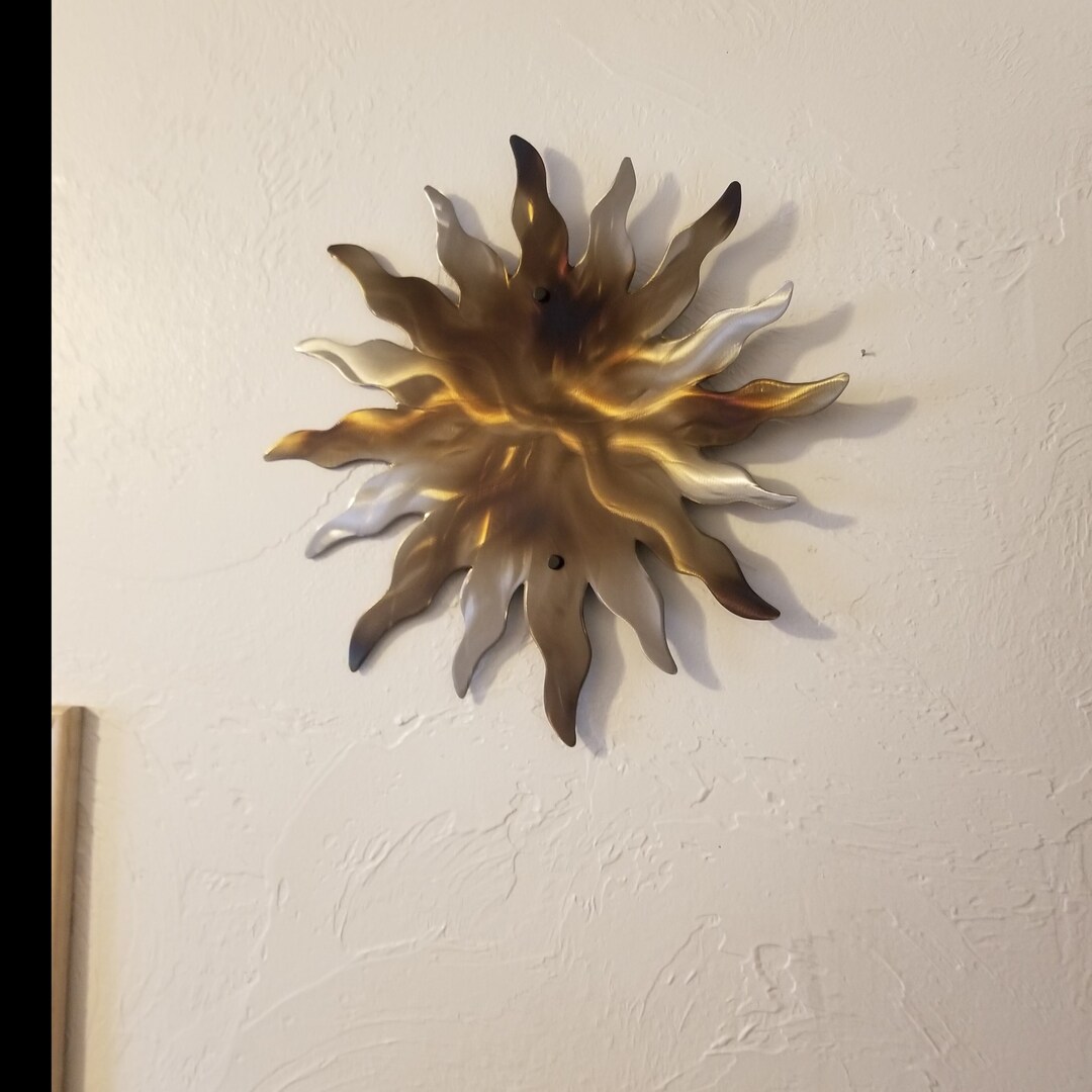 Metal Wall Decor Sun Rustic Heat Patina Sun Decor, Recycled Steel Sun ...