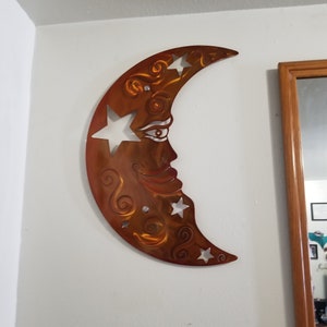 Moon Metal Wall Decor Unique Home Decor Moon Art Large Metal Wall Decor ...