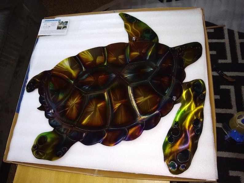 Metal Turtle Wall Art Decor ETSY Handmade Patio Decor Sea - Etsy