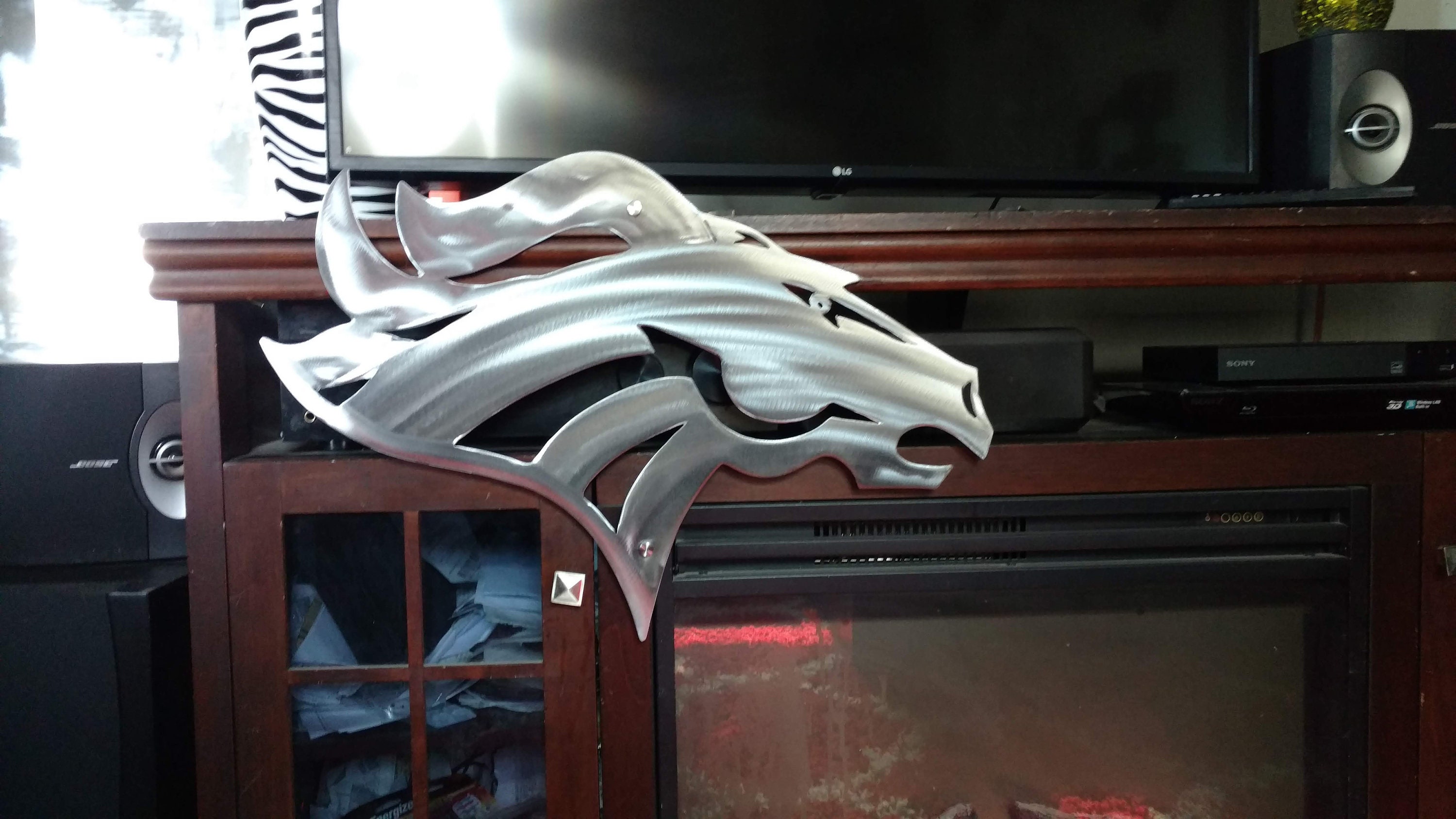 Metal Wall Art Broncos Logo Sign Football Home Decor Gift for Him, Man ...