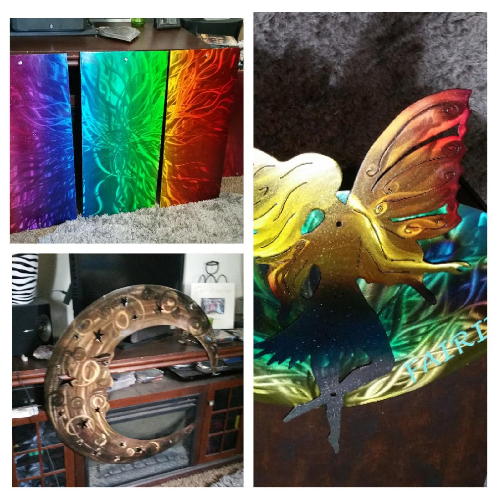 Metal Moon Wall Art Moon Patio Decor Crescent Moon Print | Etsy