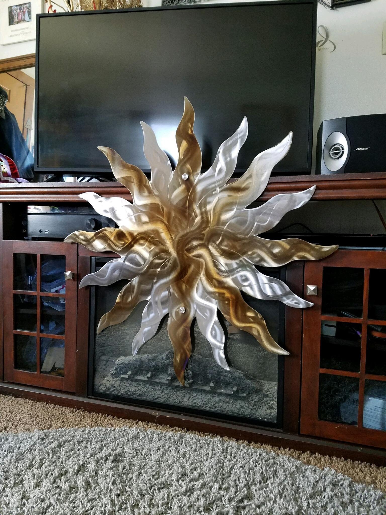 Large outdoor sun metal wall Art unique decor andmade large | Etsy