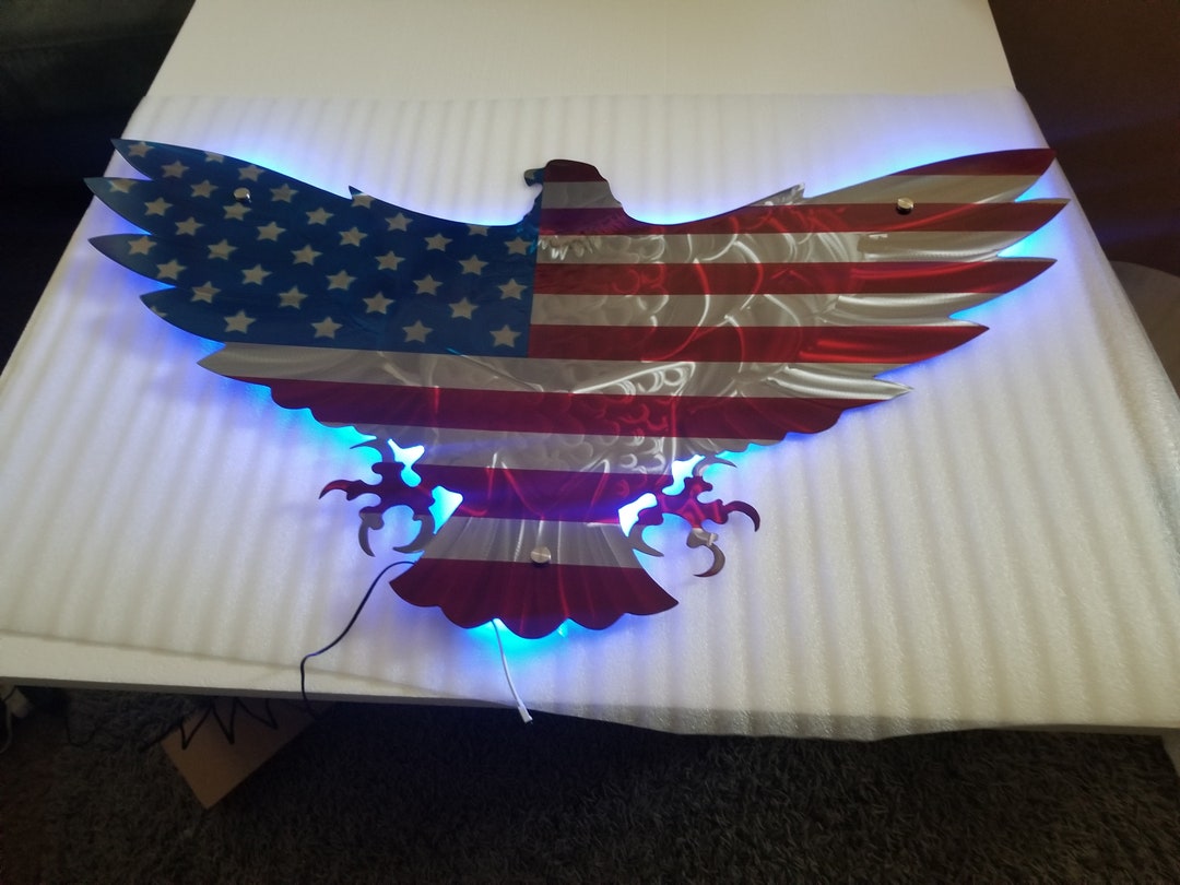 Metal American Flag Custom Signs Outdoor Large Patio Decoration Steel ...