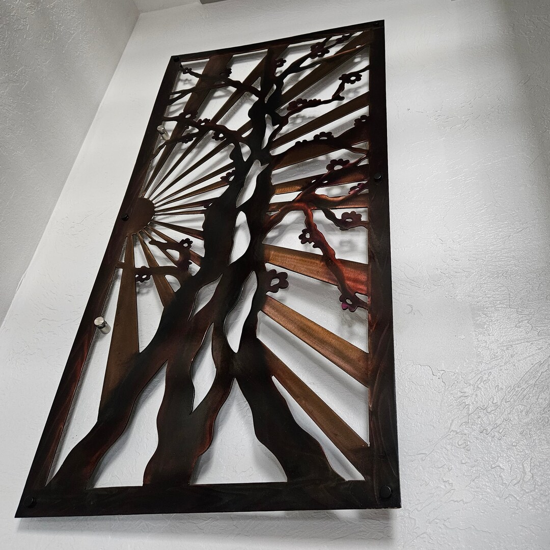 Large Privacy Decorative Art Panel, Tree of Life Rustic Privacy Screen ...