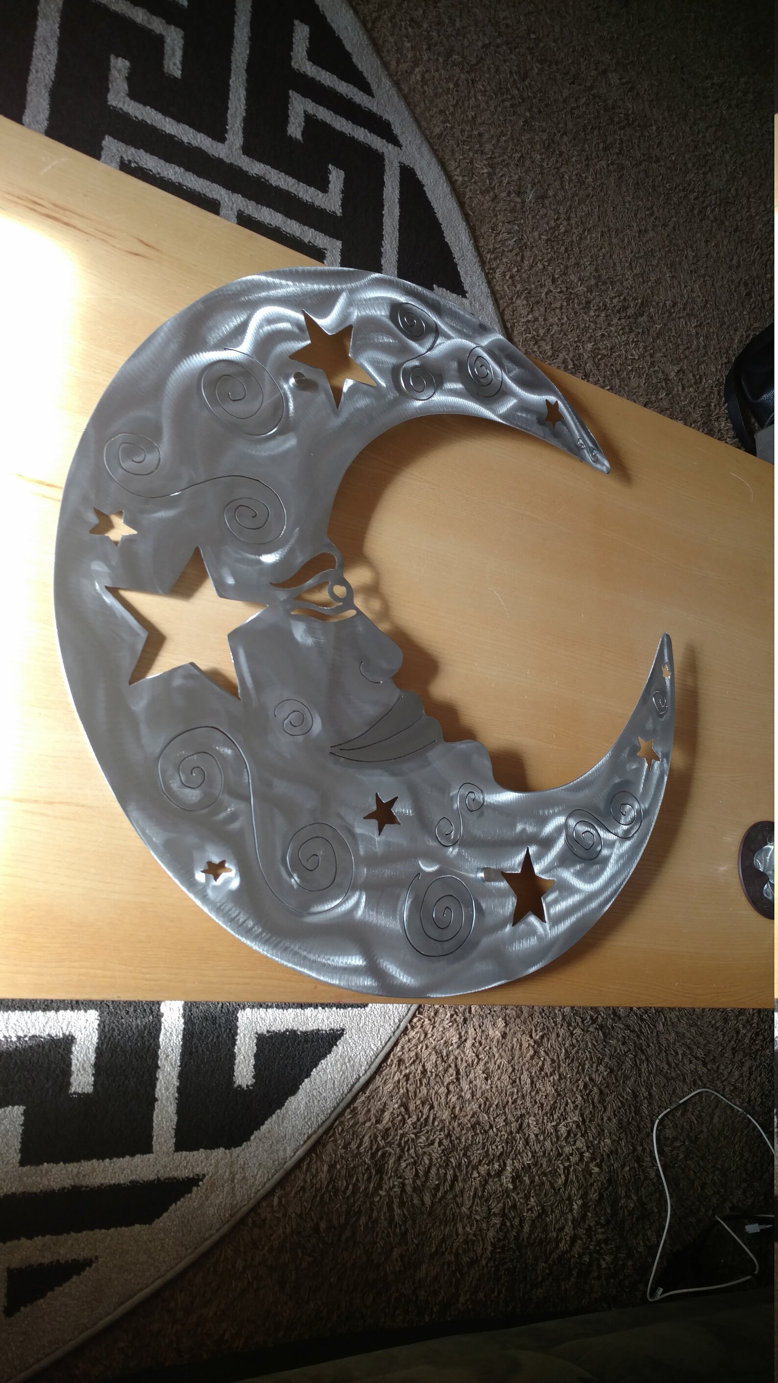 Metal Moon Wall Art Moon Patio Decor Crescent Moon Print | Etsy