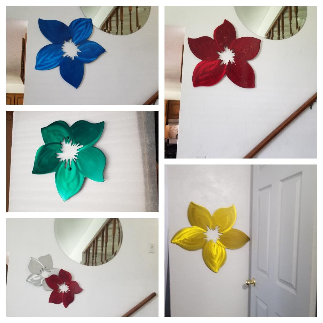 Metal Flower Wall Art Flower Wall Decor/ Large Metal Flowers Red Flower ...