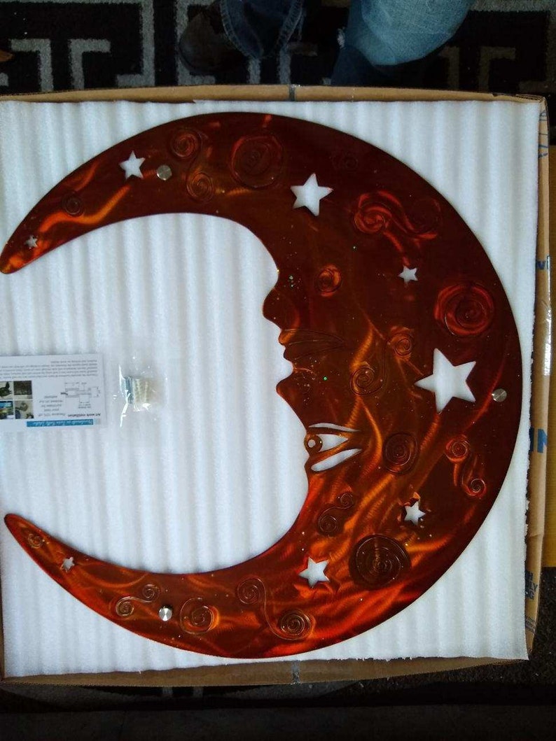 Metal Moon Wall Art Moon Print crescent Moon Print Rustic | Etsy