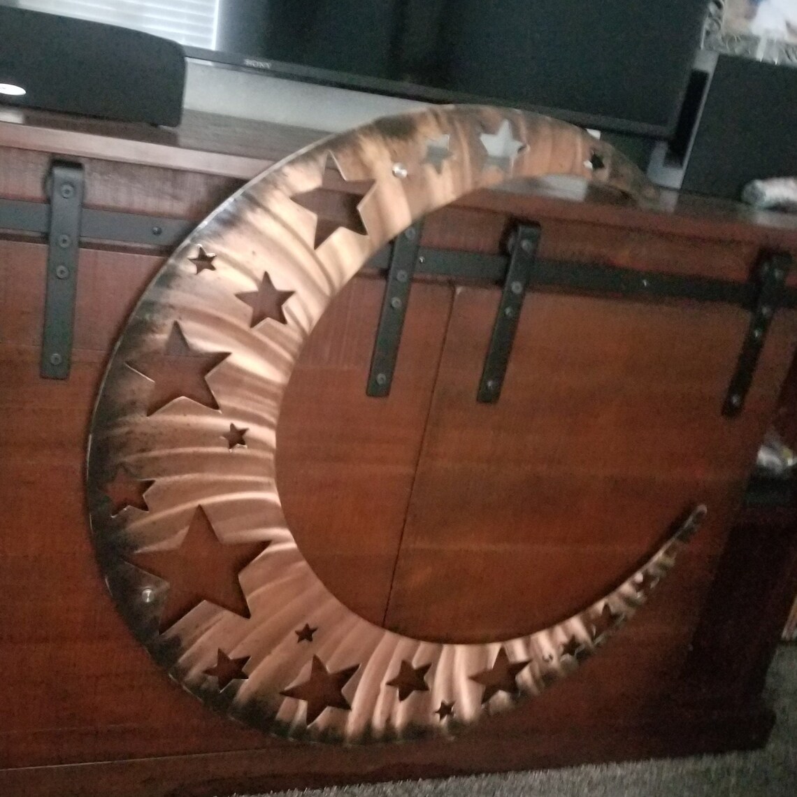 Rustic Metal Wall Art Large Moon Wall Art Home Decor Moon and - Etsy