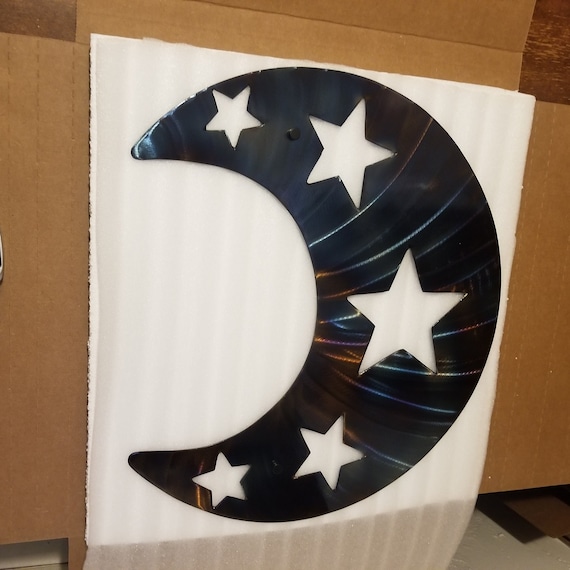 Metal Moon Large Outdoor Wall Art Plasma Cut Metal Moon | Etsy