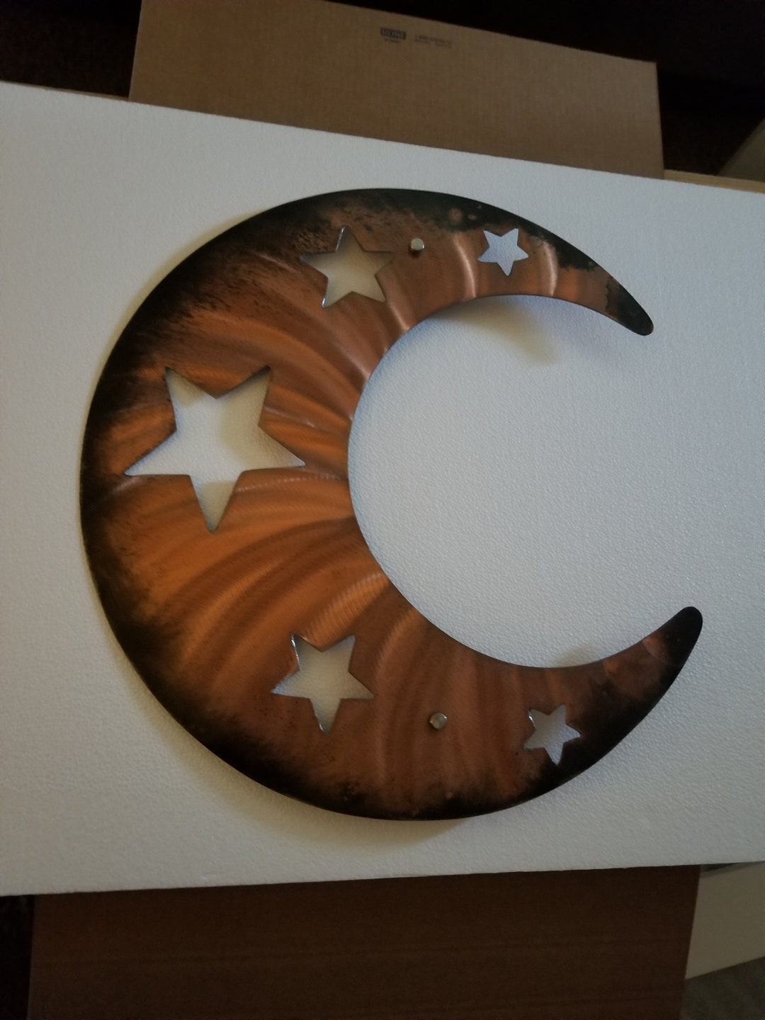 Crescent Moon Metal Wall Art Plaque, Plasma Cut Metal Moon Shapes ...