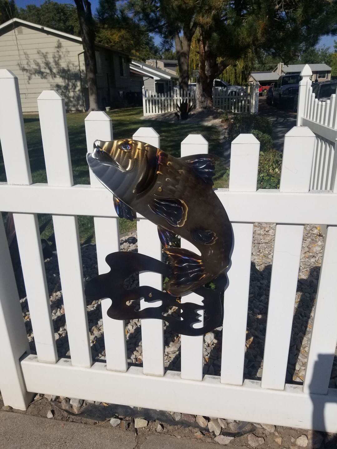 Metal Wall Art Decor Fish Heat Patina Trout Large Indoor Outdoor Art ...