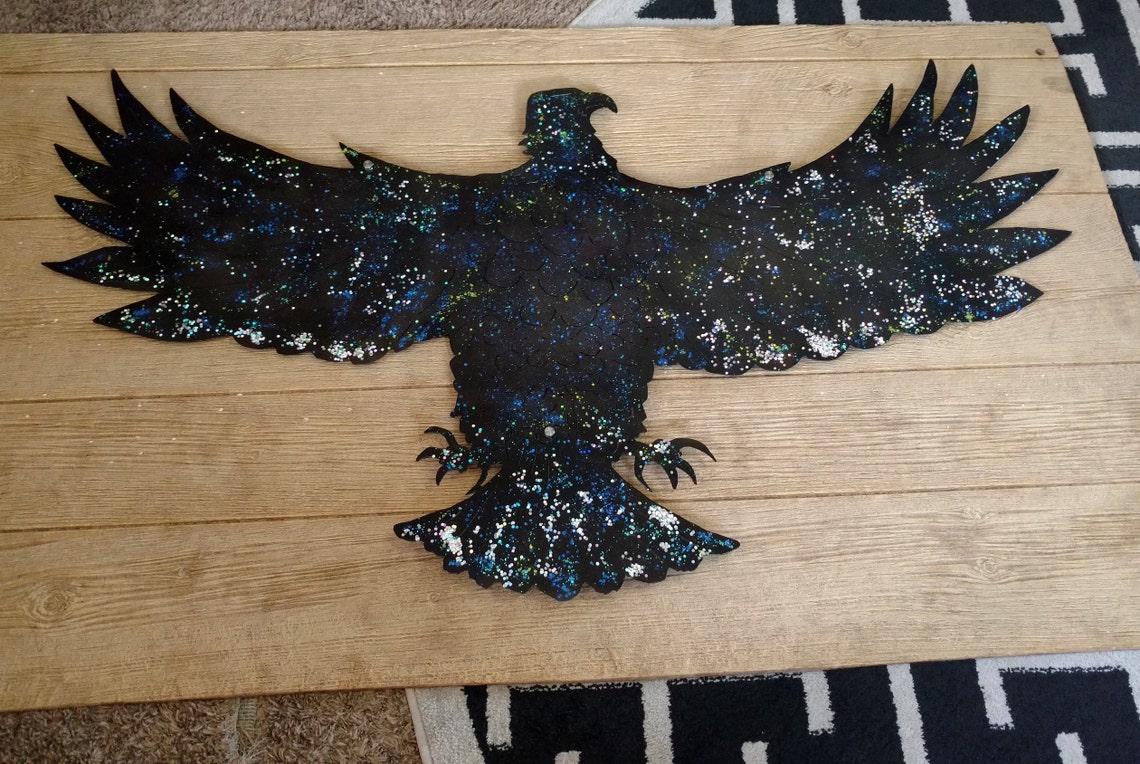 Metal wall art Eagle steel bald eagle handmade glitter home | Etsy
