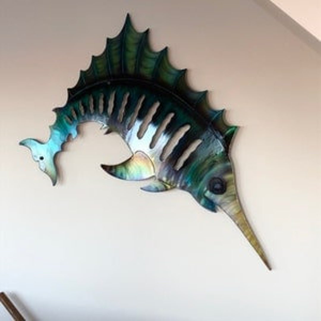 Costal Metal Wall Decor Sailfish ETSY Handmade Wall Art Sailfish ...